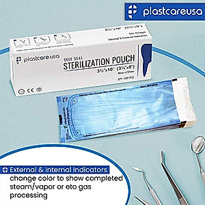 200 12 Inch x 19 Inch Sterilization Pouches, Sterilizer Autoclave Bags for Sterilizing Dental Medical Instruments and Cleaning Tools