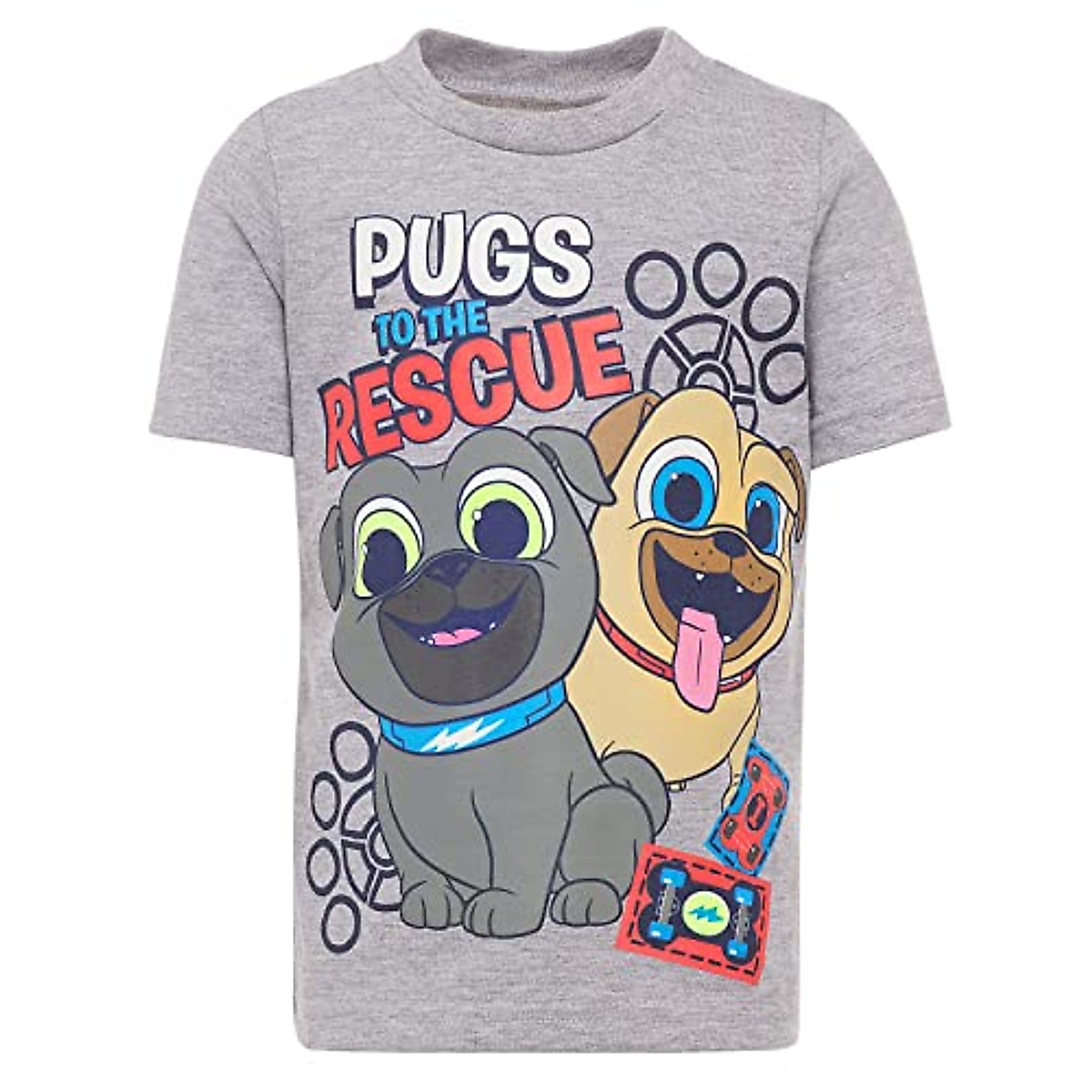 Disney Puppy Dog Pals Bingo Rolly Toddler Boys Athletic Graphic T-Shirt Mesh Shorts Set Gray 4T
