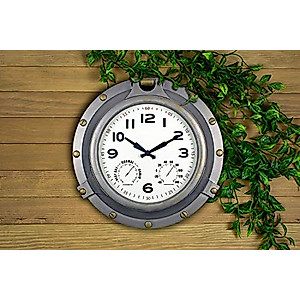 Poolmaster 52538 18" Silver Porthole Clock