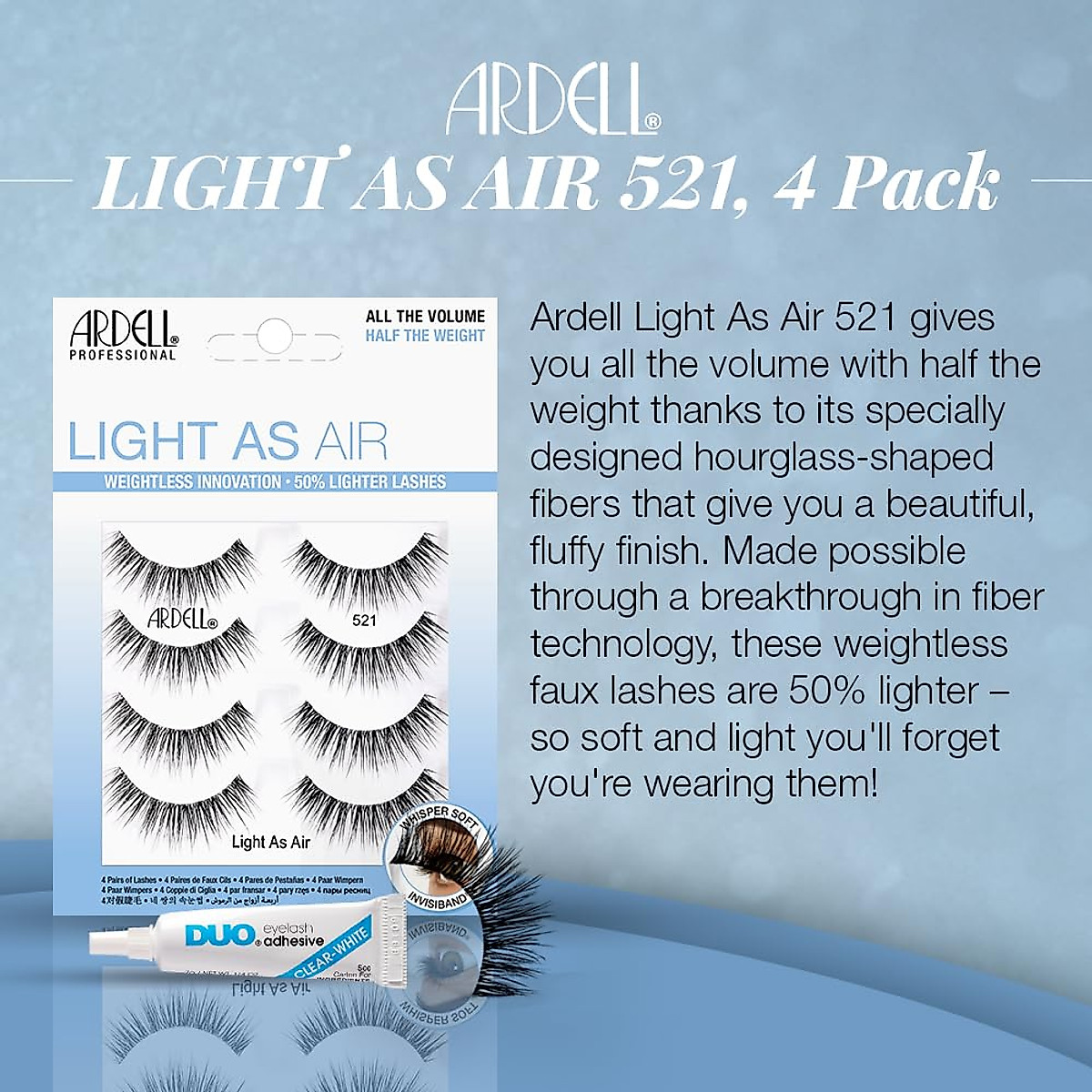 Ardell Light As Air 521 Lashes, 4 pairs in a pack