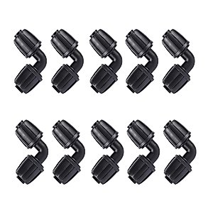 1/2 inch Irrigation Fittings Elbow Connectors For (1/2" ID x0.6-0.63" OD) 16mm Drip Tubing Barbed Connectors-10 Pcs/pack