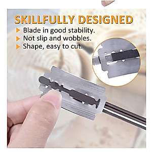 Premium Hand Crafted Bread Lame with 5 Replaceable Blades Dough Making Slasher Tools for Scoring Sourdough Bread Easily - Super Sharp and Durable Razors with Authentic Leather Protective Cover