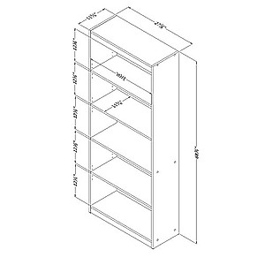 South Shore Axess 5-Shelf Bookcase - Black