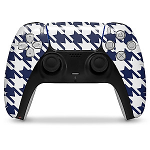WraptorSkinz Skin Wrap compatible with Sony PS5 DualSense Controller Houndstooth Navy Blue (CONTROLLER NOT INCLUDED)