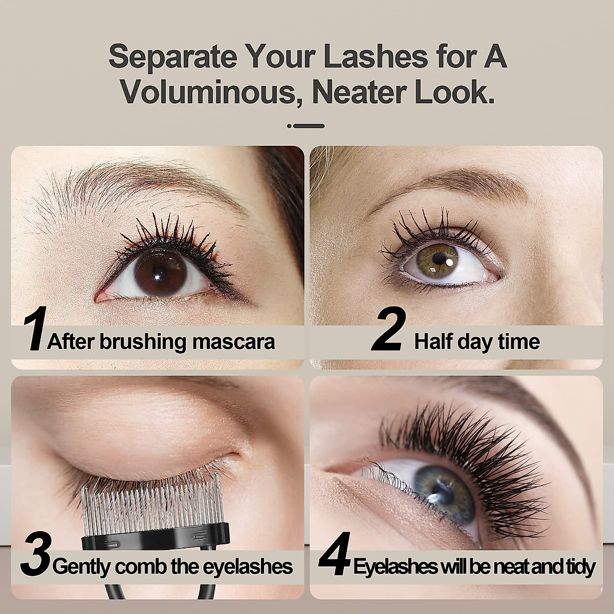 SWEET VIEW Eyebrow Brush Eyelash Separator Brow Comb & Lash Spoolie Professional Eye Makeup Tools (3 Pieces Set)