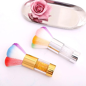 Beaupretty 2 Pieces Cosmetics Brush Nail Art Dust Powder Remover Brush Makeup Brush Fingernail Brush Nail Brush for Cleaning Fingernails