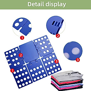 GYE T Shirt Folding Board T Shirt Clothes Folder Laundry Organizer Durable Tool Plastic Easy and Fast Folding Board for Kid Children and Adult to Fold Clothes (Blue)