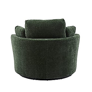 360° Swivel Accent Barrel Chair with 3 Pillows Furniture Set,Upholstered Oversized Leisure Round Loveseat Recliner Cozy Club Sofa Chaise Lounge Circle Armchair for Living Room/Hotel/Nursery/Office