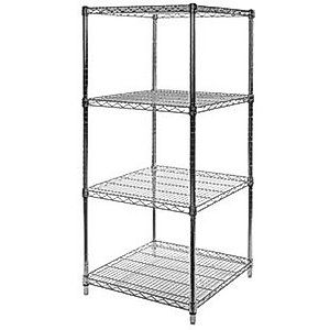 Shelving Inc. 24" d x 24" w x 64" h Chrome Wire Shelving with 4 Shelves