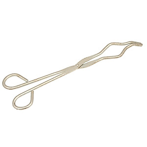 EISCO Crucible Tongs with Bow- Straight, Serrated Tips - Metal - 9.5" long
