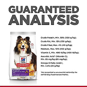 Hill's Science Diet Dry Dog Food, Adult, Sensitive Stomach & Skin, Chicken Recipe, 15.5 lb. Bag