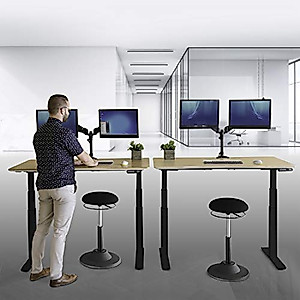 Seville Classics Modern Ergonomic Pneumatic Height Adjustable 360-Degree Swivel Stool Chair, for Drafting, Office, Home, Garage, Work Desk, Black, airLIFT Sit Stand Balance and Wobble