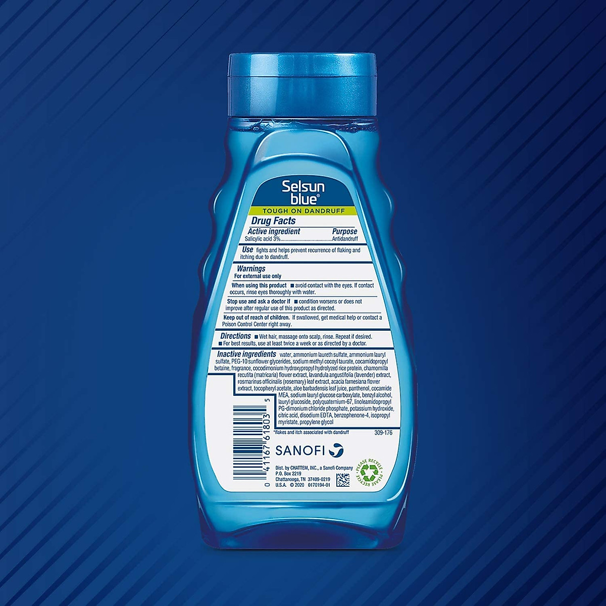 Selsun Blue Shampoo Naturals Dandruff Itchy Dry Scalp 11 Ounce (325ml) (2 Pack)