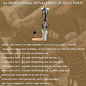 Dasbecan Electric Fuel Pump Assembly Compatible With Polaris Sportsman 500 700 800 X2 2007-2015 Replaces# 47-1014 1009-0105 24-71014 237471014 983199 2204308