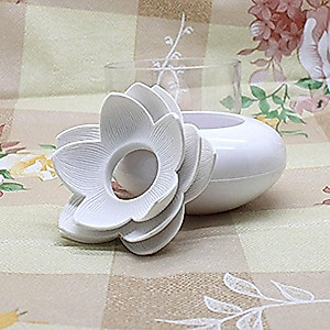 HomDSim 3 PACK Lotus Cotton Swab Holder,Cotton Bud Small Q-tips Toothpicks Brushes Holder Box Case Storage Organizer Jar with Clear Lid Dustproof Cover Green Pink White