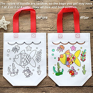 Sand Flower Eco Reusable Coloring Carnival Animal Art Party Goodie Bags with Guestbook Bags (12 PCS)