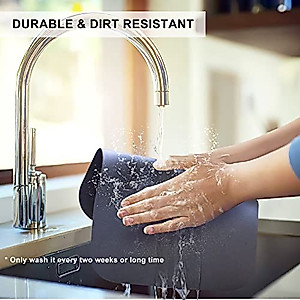 Coffee Mat Hide Stain Rubber ,Coffee Maker Mat for Countertops, Absorbent Coffee Bar Mat for Kitchen Counter,Coffee Bar Accessories Under Appliance Mats,Drying Mat for Kitchen Counter Gray (16*24 IN)