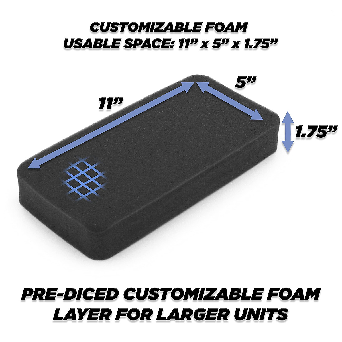 CASEMATIX Miniature Storage Hard Shell Figure Case - 105 Slot Figurine Carrying Case with Customizable Foam Tray Compatible with Warhammer 40k, DND & More!