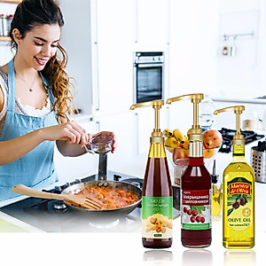 ZTTXL 10 Packs Coffee Syrup Pump Dispenser,Fits 25.4 Oz/750ml Coffee Flavoring Syrup Bottles,No Dripping, Fits Home & Coffee Bar Drinking Mixes,Free 4 Golden Spoons