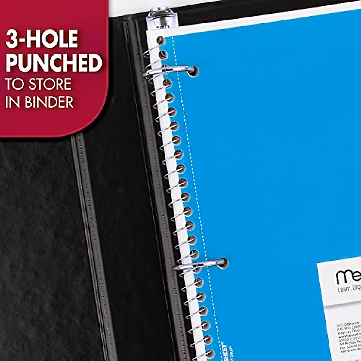 Mead Spiral Notebooks, 12 Pack, 1-Subject, Wide Ruled Paper, 10-1/2" x 8", 70 Sheets per Notebook, Assorted Colors (73699)