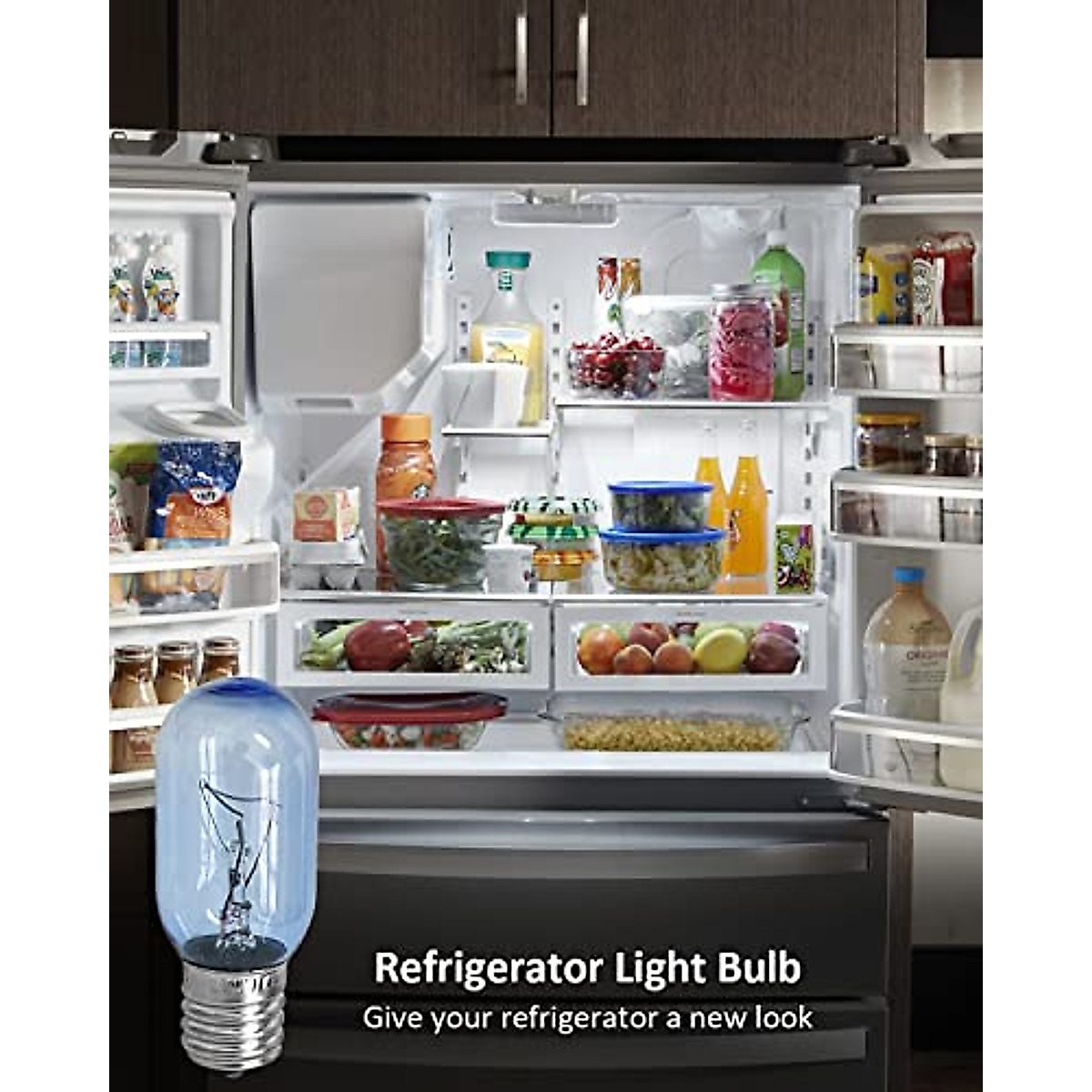 2Pcs Fridge Light Bulb Replacement T8 E17 40Watt Light Bulb Fit for Whirlpool KitchenAid Electrolx Kenmore Frigidaire Refrigerator 297048600 241552802 AP3770086 1056577 AH976993 EA976993 PS97699