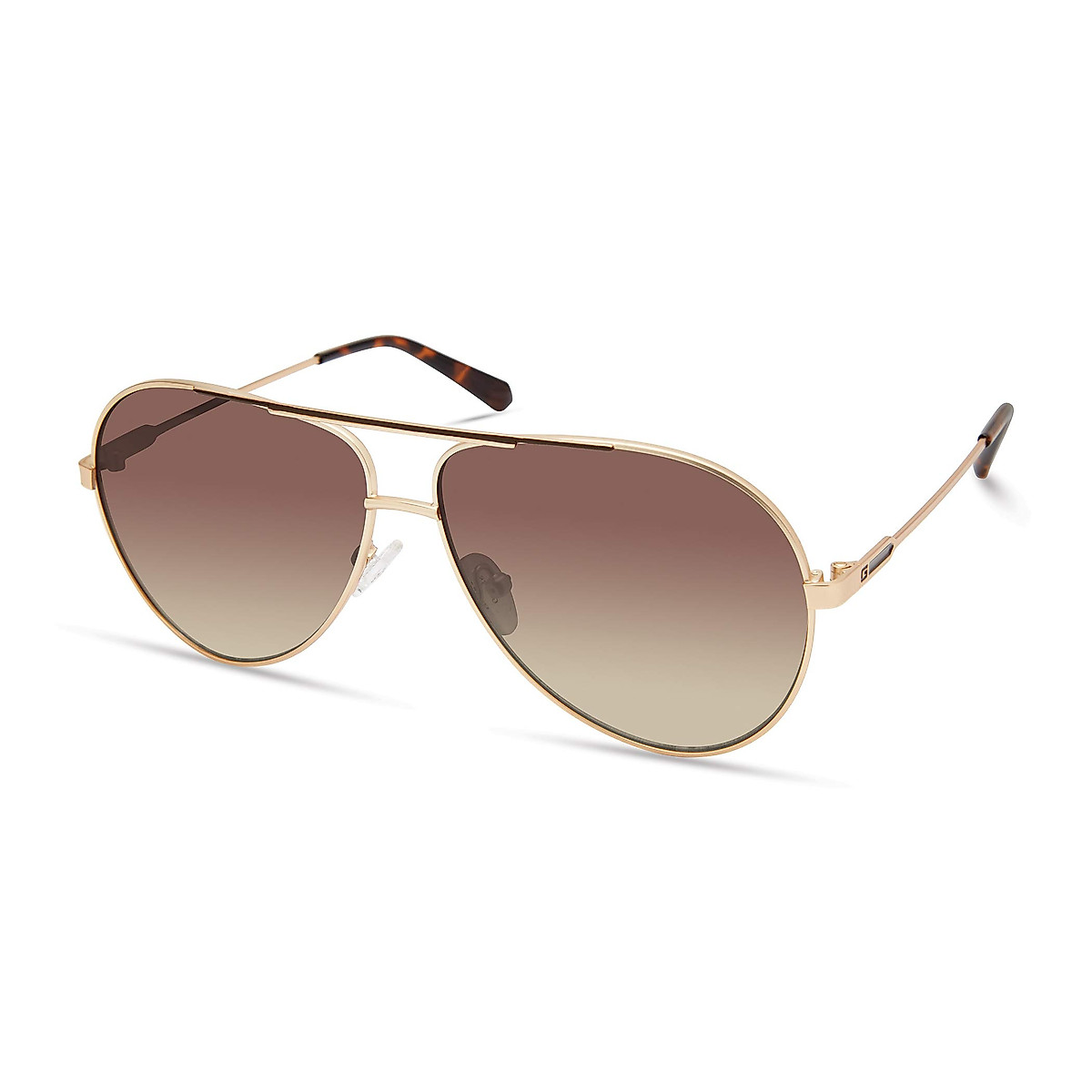 GUESS Men's Classic Aviator Pilot Sunglasses, Gold, 61mm