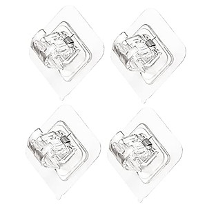 FBITE Curtain Tiebacks,Curtain 1Hanging Rod Clamp Shower Rod Hooks Shower Rod Holder Plastic Standbar Hook Curtain Rod Clip Curtain Rod Fixing Clip/Transparent Color/6 * 5 * 4.5Cm
