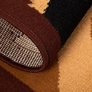 Home Dynamix Premium Rizzy Contemporary Abstract Border Area Rug, Brown/Beige, 5'2"x7'4"