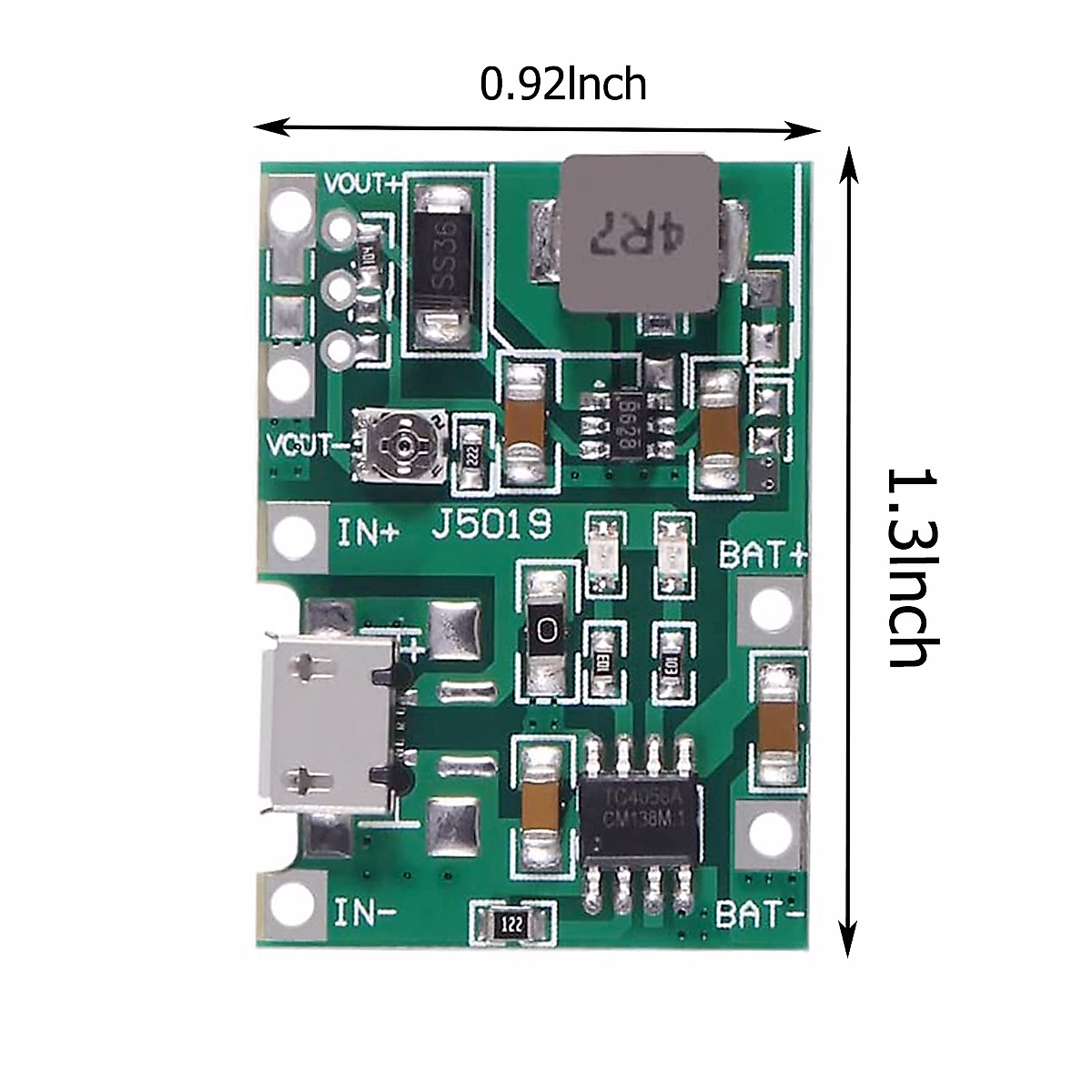 6 Pcs Battery Charger Module USB TP4056 3.7V 4.2V to 9V 5V 2A Charge Discharge Integrated Step Up Module,18650 Lithium Li-ion Battery Charger Module