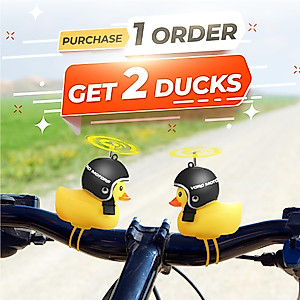 Voro Motors 2 Pieces Duck Bike Bells, Rubber Duck Bicycle Accessories, Cute Propeller Handlebar Bicycle Horns for Bike Scooter Motorcycles Car Sport Outdoor
