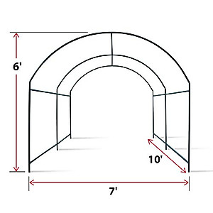 Strong Camel Greenhouse Replacement Frame for Outdoor Larger Hot Garden House, Support Arch Frame Climbing Plants/Flowers/Vegetables (10' X7'X6', Frame)