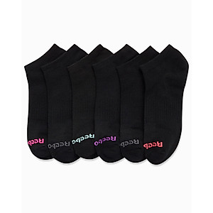 Reebok Women's Athletic Socks - Performance Low Cut Socks (6 Pack), Size 4-10, All Black