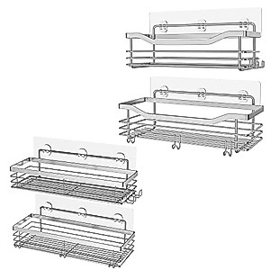 Orimade 2-Pack Adhesive Shower Caddy bundle with 2-Pack Shower Organizer