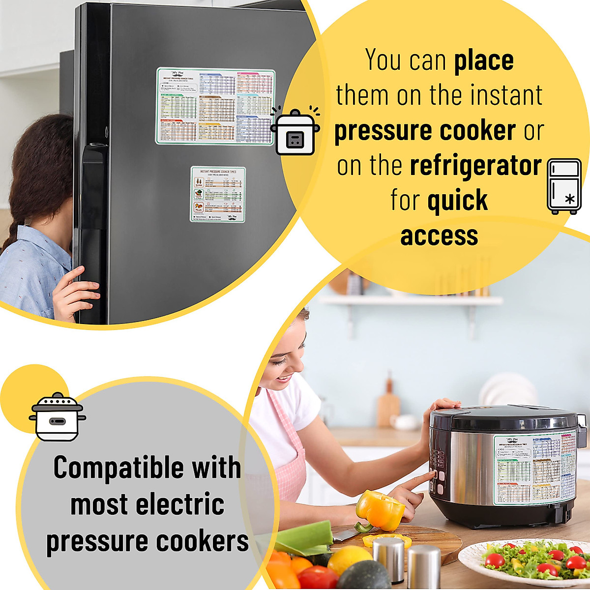 Mr. Pen- Pressure Cooker Cheat Sheet Magnet Set, Instant Pressure Cooker Times, Magnetic Pressure Cooker Cheat Sheet, Instant Cheat Sheet, Cheat Sheet Magnets, Magnet Cheat Sheet