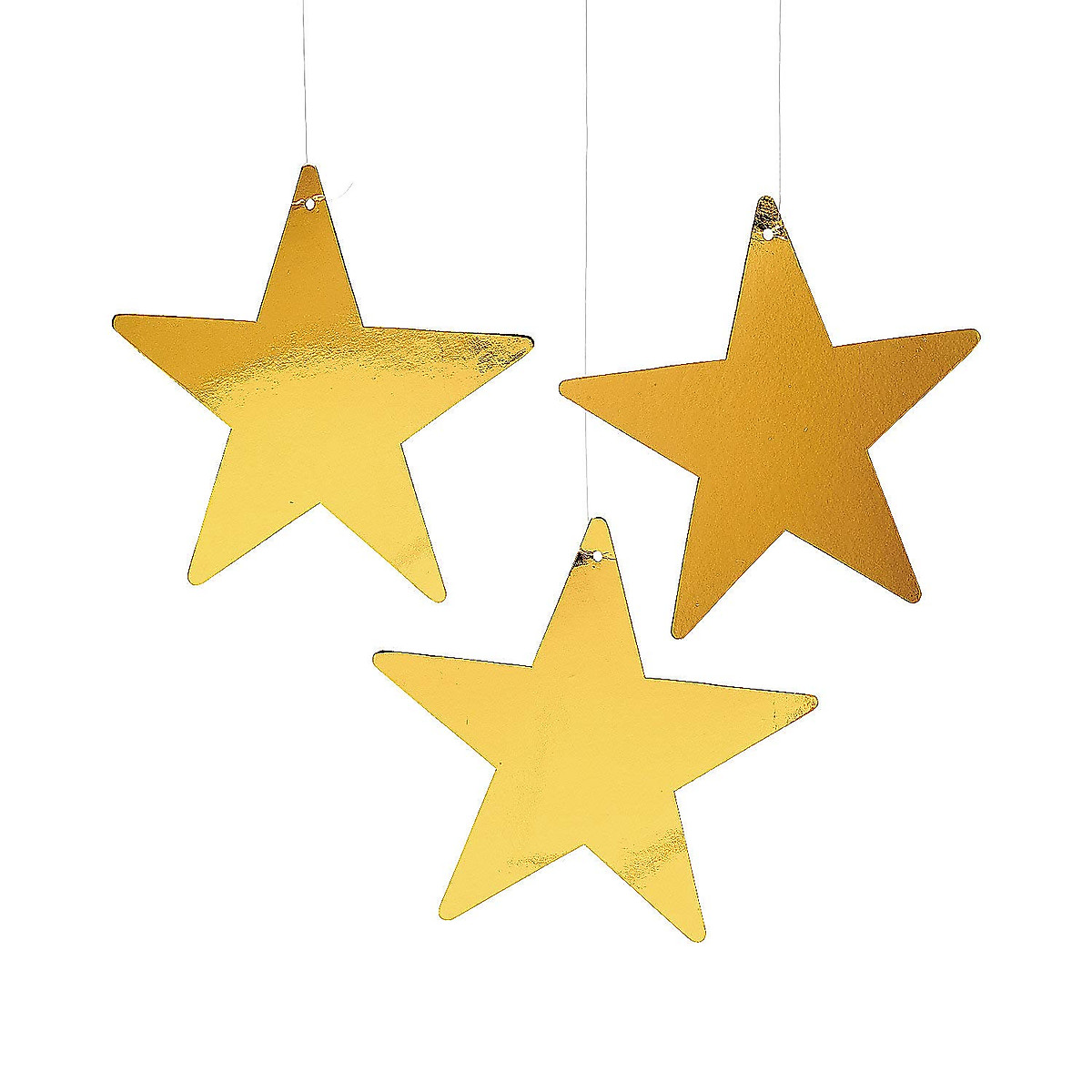 Fun Express 9" Gold Cardboard Star Decoration (12pc) for Party - Party Decor - Wall Decor - Cutouts - Party - VBS Vacation Bible School Supplies/Decor - 12 Pieces
