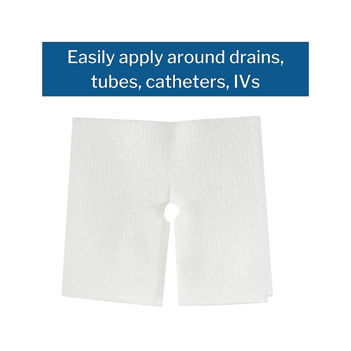 McKesson Split Sponges, Sterile, 100% Cotton, I.V. Drain Split Dressing, 2 in x 2 in, 2 per Pack, 700 Packs, 1400 Total