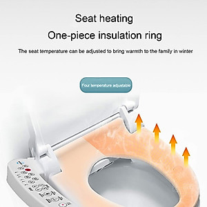 JYMYGS Electronic Bidet Toilet Seat Elongated Smart Heated Toilet Seat, Temperature Controlled Wash, Warm Air Dryer, Smart Touch Panel, Adjustable Warm Water Function, LON006MKJ