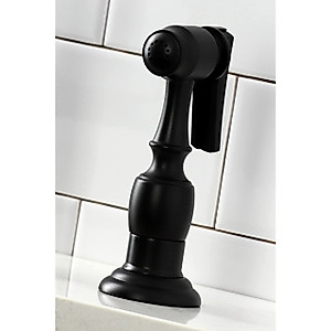 Kingston Brass KS1270TXBS French Country Bridge Kitchen Faucet, Matte Black