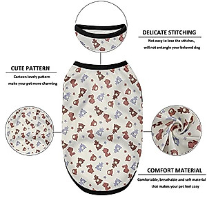 Katenpid Pet Shirts Printed Puppy Shirts Dog Sweatshirt Cute Dog Clothing Cotton Dog Pullover Soft Shirt for Pet Dogs Cats (X-Large, Bear)