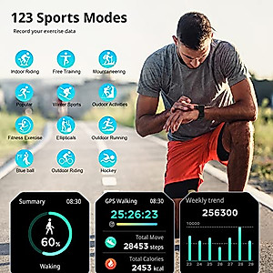 Military Smart Watch for Men -Bluetooth Call(Answer/Dial Calls), IP68 Waterproof Outdoor Tactical Rugged Smartwatch, 1.83" HD Fitness Tracker Watch with Heart Rate Sleep Monitor for IOS Android Phone