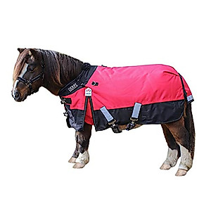 Derby Originals Nordic Tough 1200D Ripstop Waterproof Reflective All Season Mini Horse Pony Turnout Rain Sheet, Red, 58"