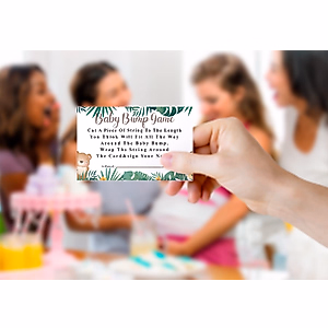 Baby Shower Games - Measure Mommy's Belly Game, How Big is Mommy's Belly, Mommys Belly Size Game, Includes a 5x7 Standing Sign and 50 2x3.5 Advice Cards(niu-k011)