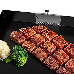 Petrirufun Universal Rear Grease Gate, Stainless Steel Food Mesh Screen for Blackstone, for Flame King Flat Top Griddle and Other Grill, Grill Accessories Block Food from Falling Into Grease Trap