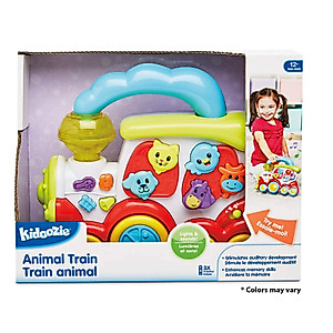 Kidoozie Lights n' Sounds Animal Train, Makes Animal Sounds, Flashing Lights, Enhances Memory, for Children 12 Months and up, Multicolor