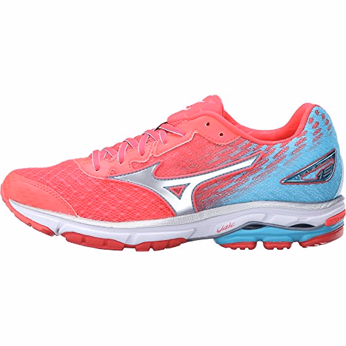 Mizuno Women's Wave Rider 19 Running Shoe, Diva Pink/Capri/Silver, 9 B US