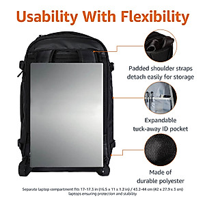 Amazon Basics Carry-On Travel Backpack - Black