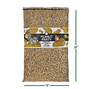 Wildlife Elements Peanut Party in-Shell Peanuts for Birds, Squirrels, Wild Animal Food, 25 Pound Bag
