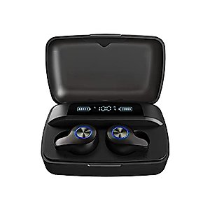 COWON CK11-Bluetooth Headphones Premium True Wireless in-Ear Earbuds, Single Mode 240H Playback, LED Power Display, IPX5 Waterproof, Power Bank Functionality, Wireless Charging, Touch Control, Black