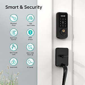 Smart Front Door Locks Deadbolt: Hornbill Keyless Entry Keypad Door Lock, Digital Electronic Bluetooth Code Locks for House Airbnb