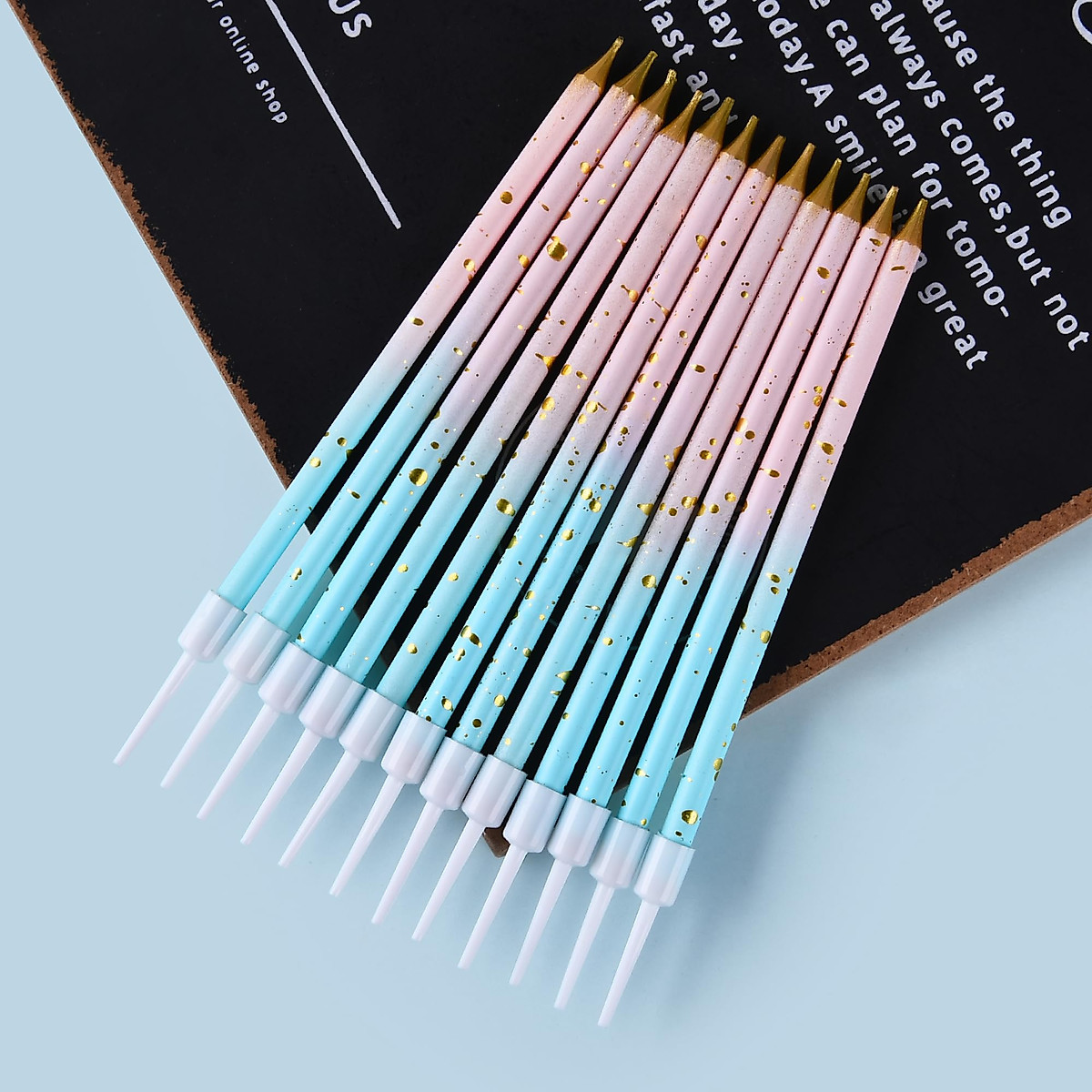 PHD CAKE Pink Blue Gold Long Thin Birthday Candles, Cake Candles, Birthday Parties, Wedding Decorations, Party Candles